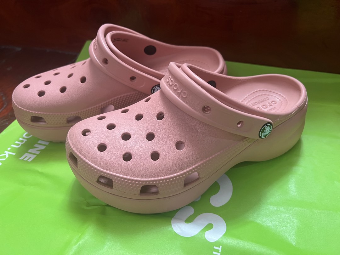Original Crocs Platform Pale Blush, Women's Fashion, Footwear, Wedges ...