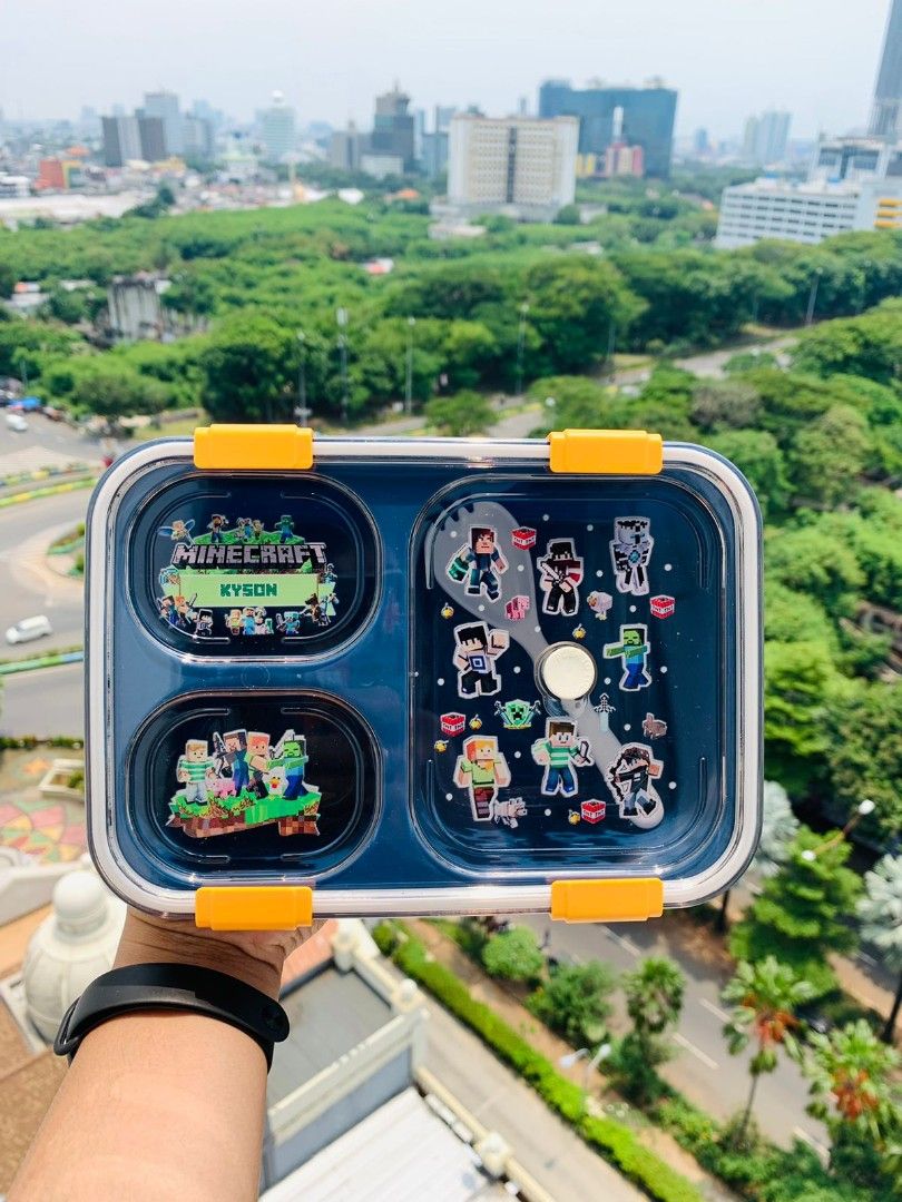 CUSTOMISED LUNCH BOX MINECRAFT FOR GIFT KIDS, Furniture & Home Living ...