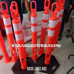D Bollard post with black base with plastic body, Commercial ...