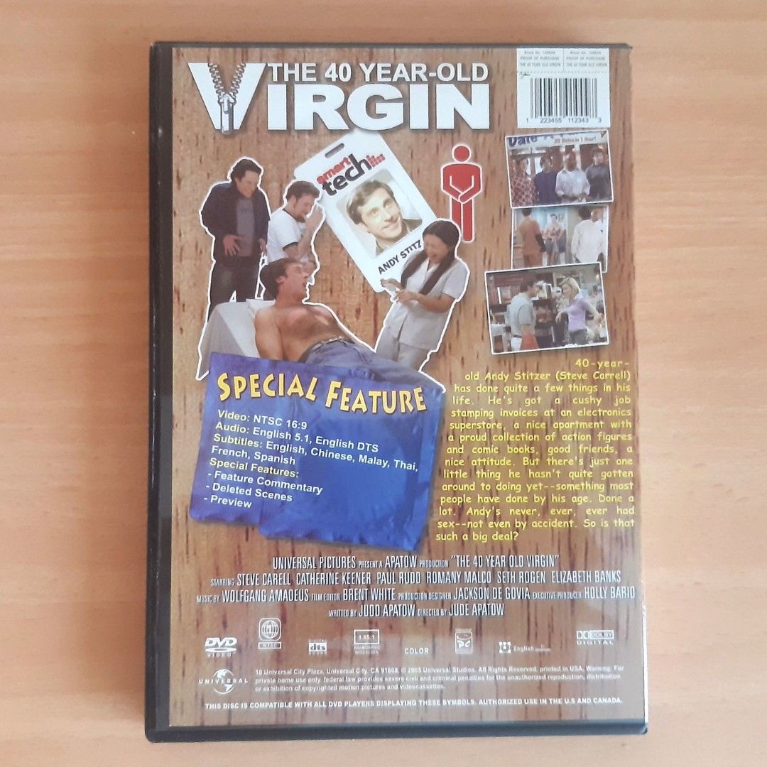(DVD) The 40 Year Old Virgin Steve Carrell Movie, Hobbies & Toys, Music ...