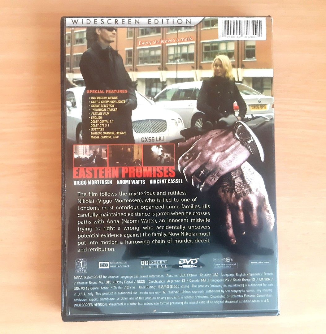(DVD) Eastern Promises Movie, Hobbies & Toys, Music & Media, CDs & DVDs ...