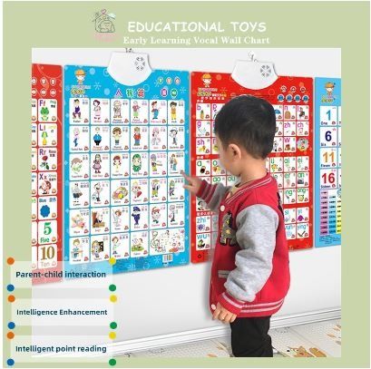 Education Toy Early Learning Audioable Wall Chart Bilingual Wall ...
