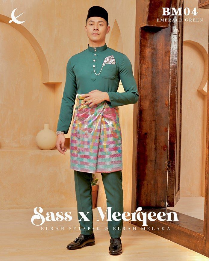 Elrah Exclusive Sass X Meerqeen BAJU MELAYU MAGNIFICENT 4.0 (EMERALD ...