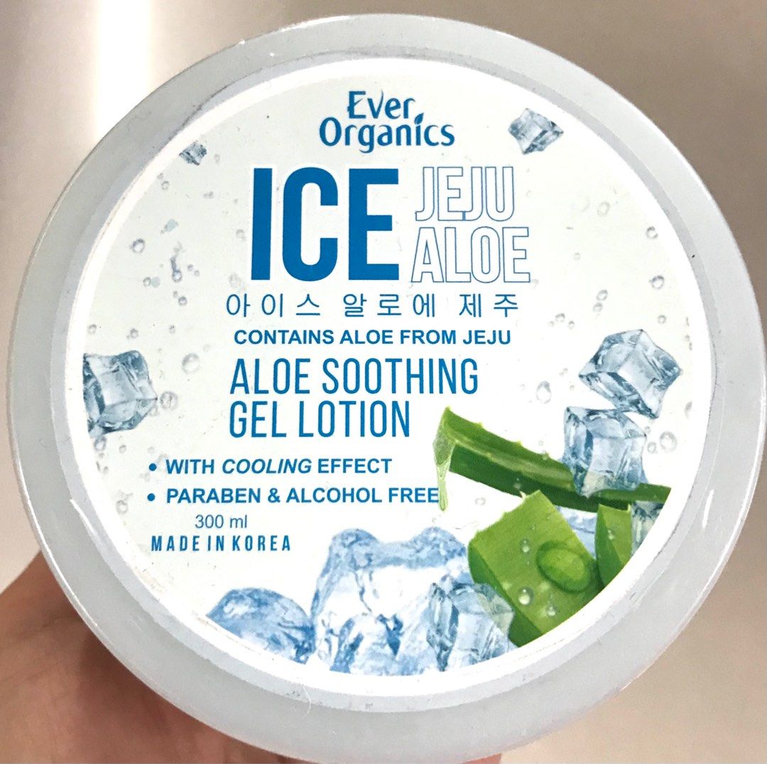 Ever Organics Ice Jeju Aloe Soothing Gel Lotion 300mL Paraben & Alcohol ...