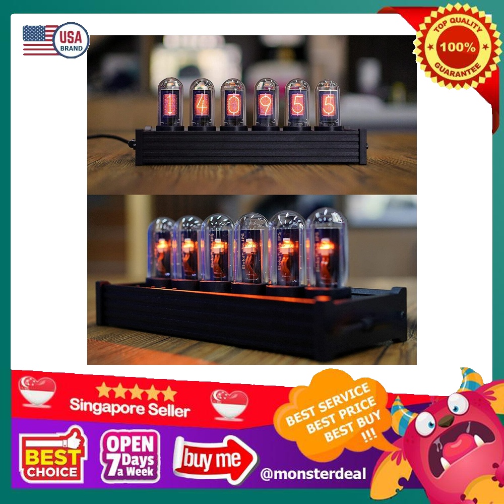 Eyes.sys, Nixie Tube IPS Vintage Digital Alarm Clock,6 Bit RGB Glow LCD ...
