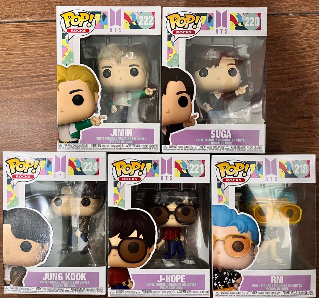 (Set of 5) Funko Pop BTS Dynamite figurine - J-Hope, Jung Kook, RM, Suga, Jimin, Hobbies & Toys ...