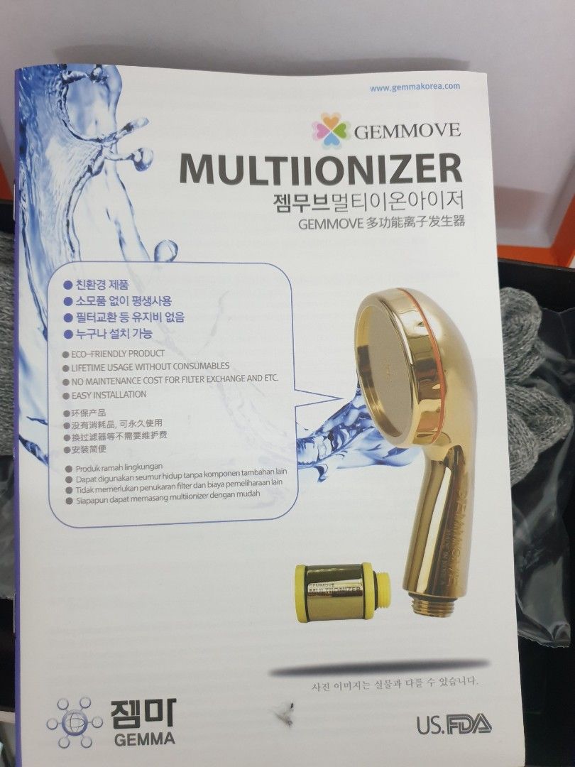 Gemmove Multiionizer shower head, Furniture & Home Living, Bathroom ...