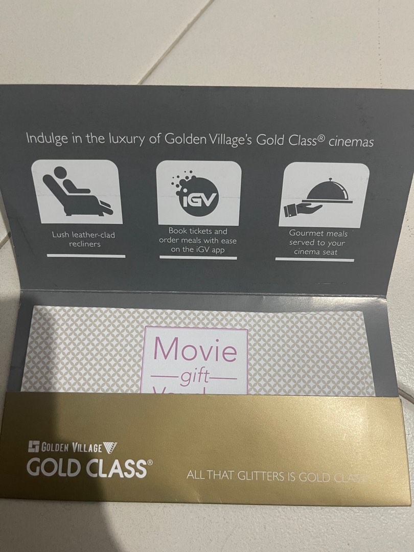 Gold class gv pair ticket, Tickets & Vouchers, Vouchers on Carousell