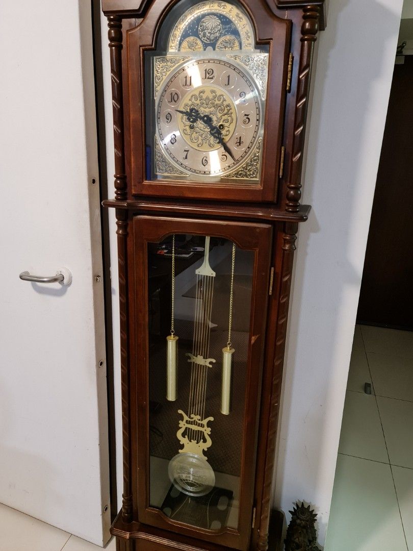 Grandfather clock, Furniture & Home Living, Home Decor, Clocks on Carousell