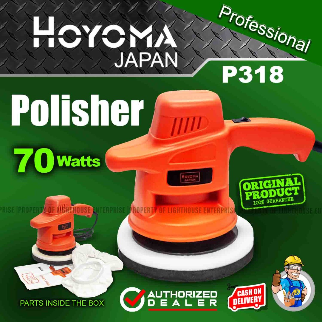 HOYOMA Japan 70W 7" Car Polisher / Buffing Machine w/FREE Terry Cloth ...