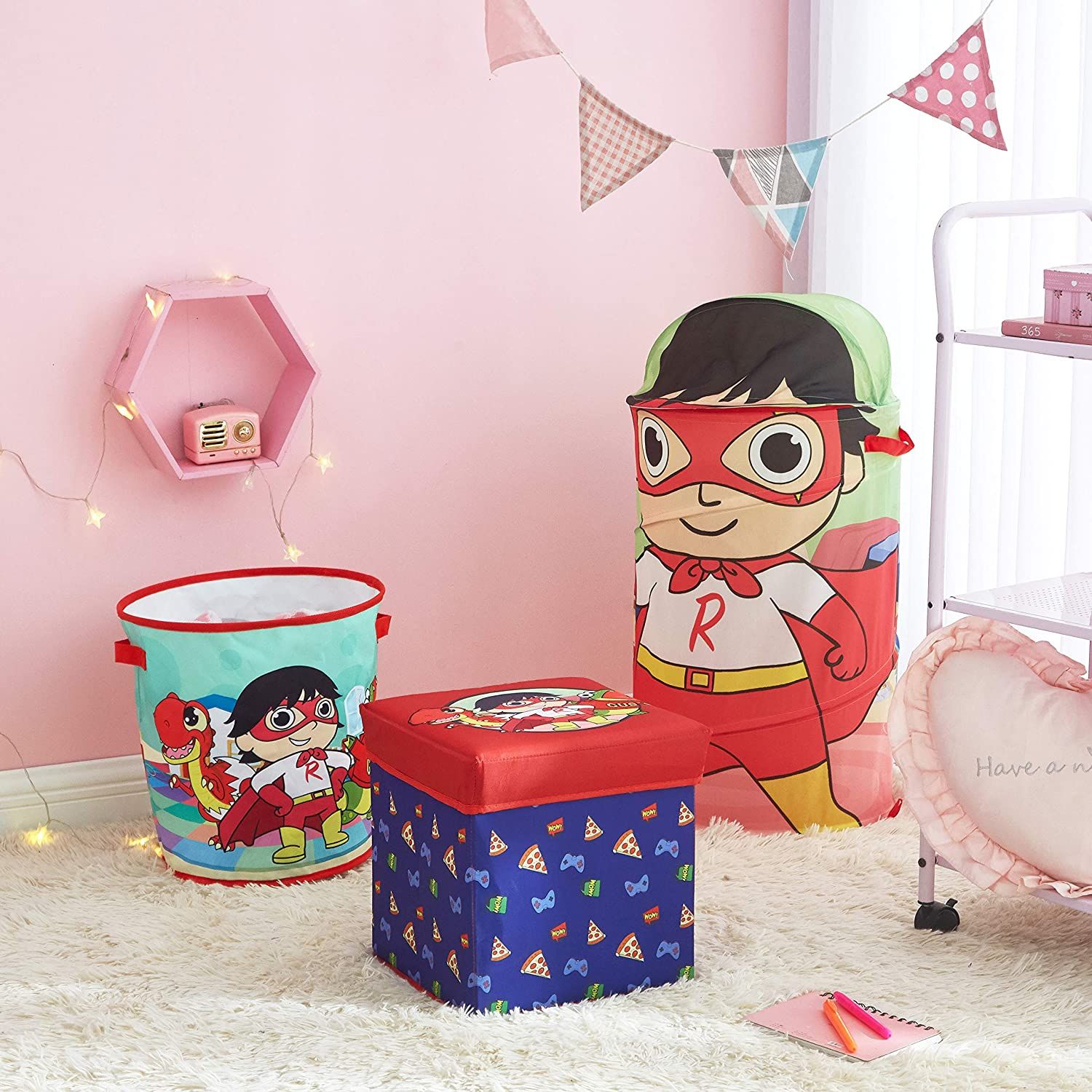 Idea Nuova Ryan's World 3 Piece Collapsible Storage Set with ...