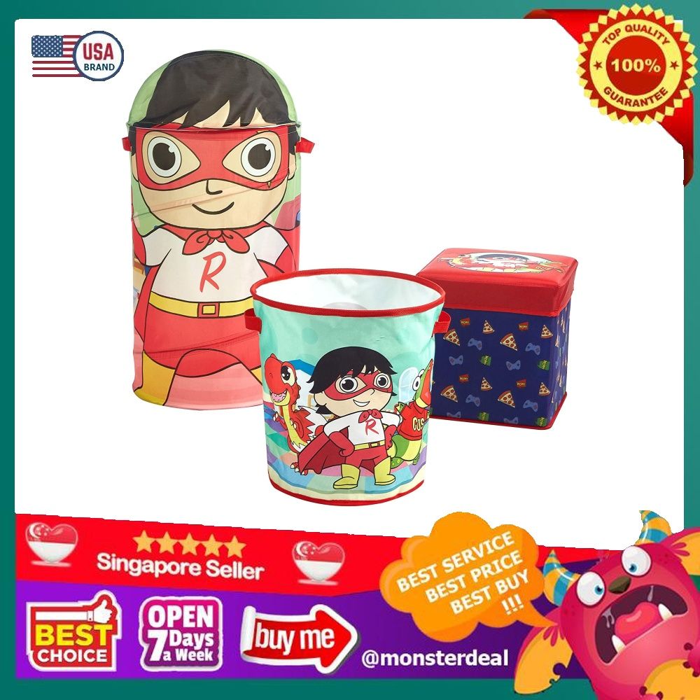 Idea Nuova Ryan's World 3 Piece Collapsible Storage Set with ...