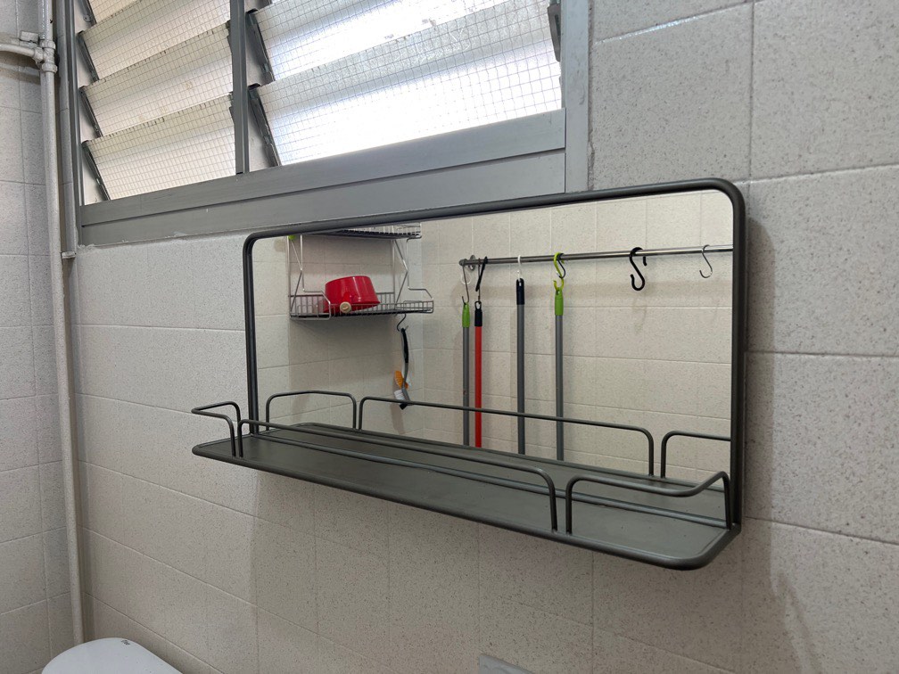 IKEA vanity mirror/rack, Furniture & Home Living, Bathroom & Kitchen ...