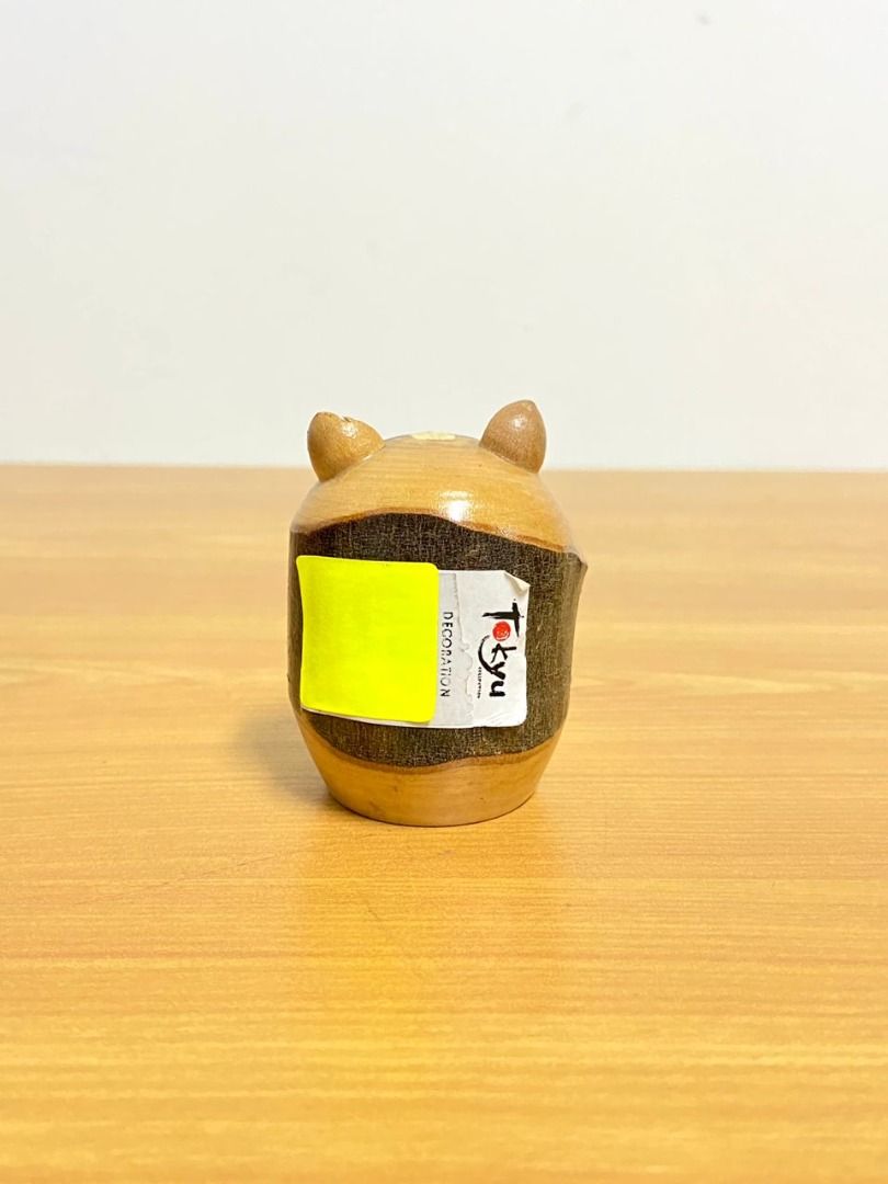 Japanese Tanuki Wooden Craft *D02612*, Hobbies & Toys, Stationery ...