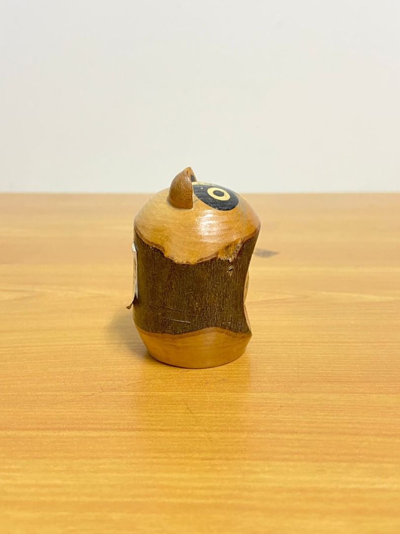 Japanese Tanuki Wooden Craft *D02612*, Hobbies & Toys, Stationery ...