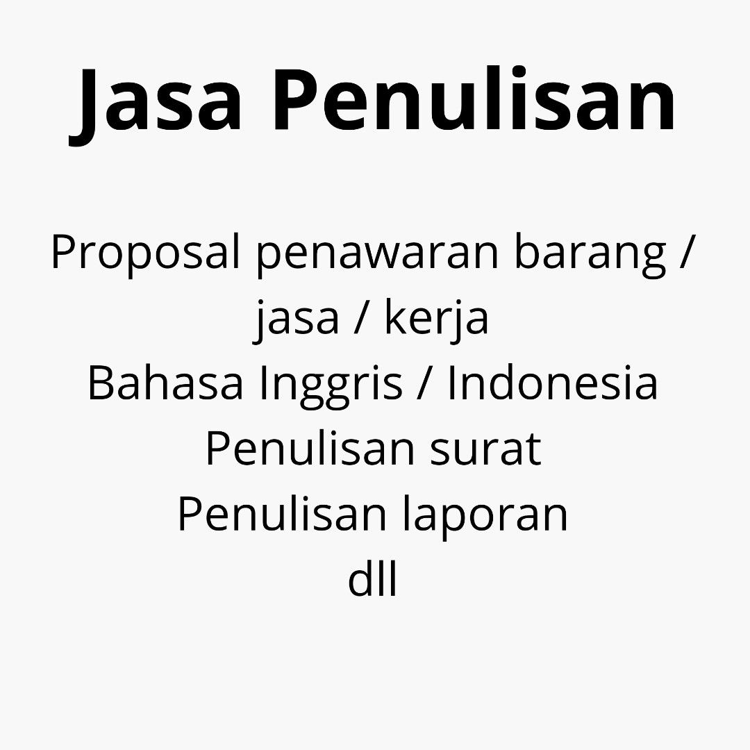 Jasa Penulisan Laporan Joki Proposal Kerjasama, Serba Serbi, Others di Carousell