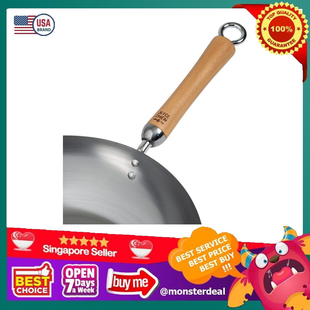 Joyce Chen Classic Series Carbon Steel Stir Fry Pan Cookware, Silver ...