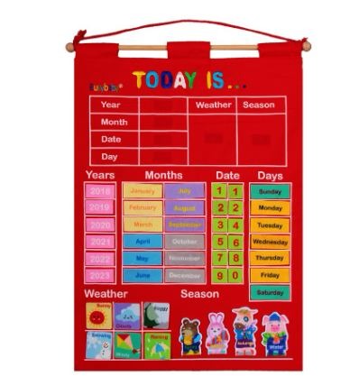 Kids Educational Hanging Wall Chart Children Calender Numbers Learning ...