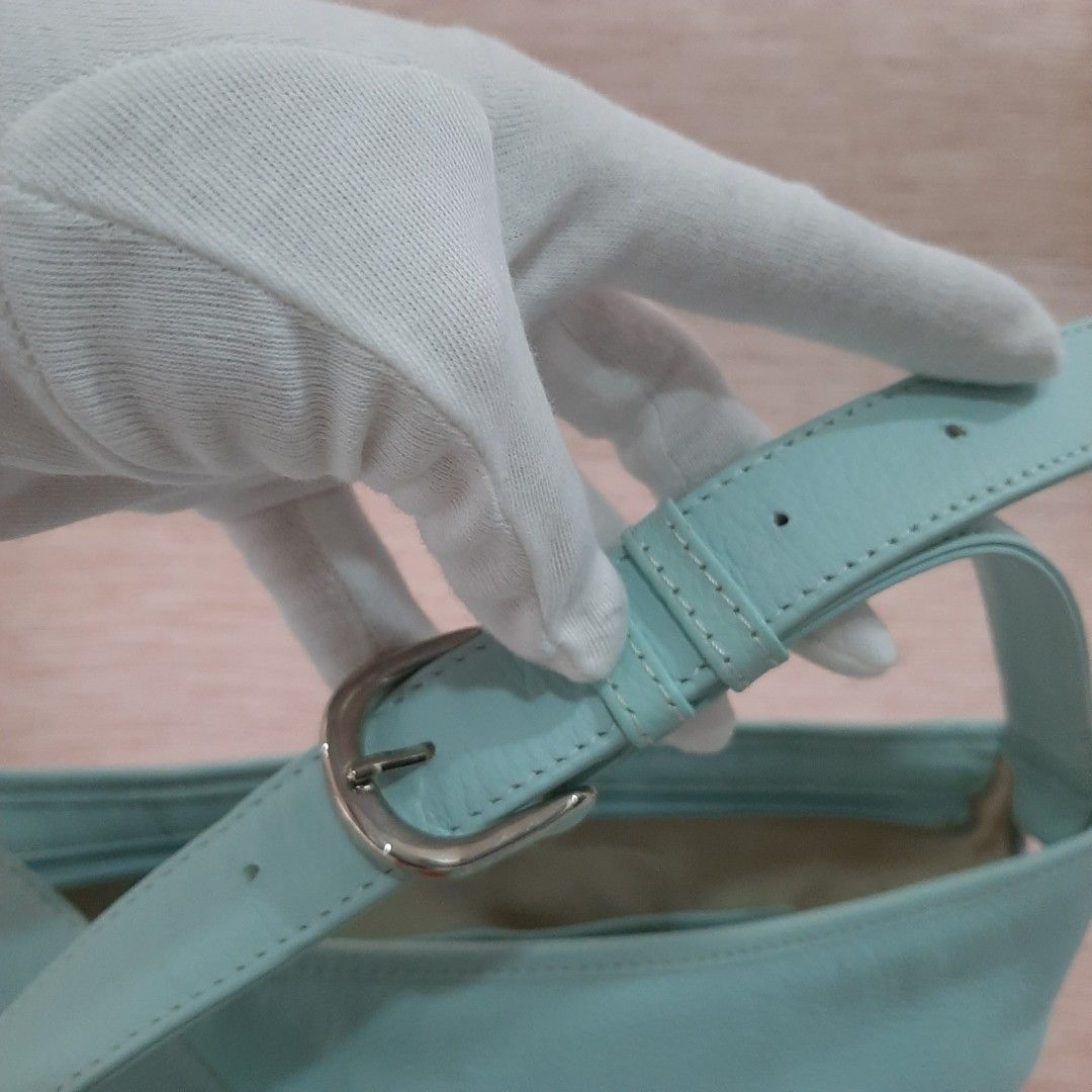KITAMURA MOTOMACHI Tiffany Blue GENUINE LEATHER XBODY SHOULDER BAG ...