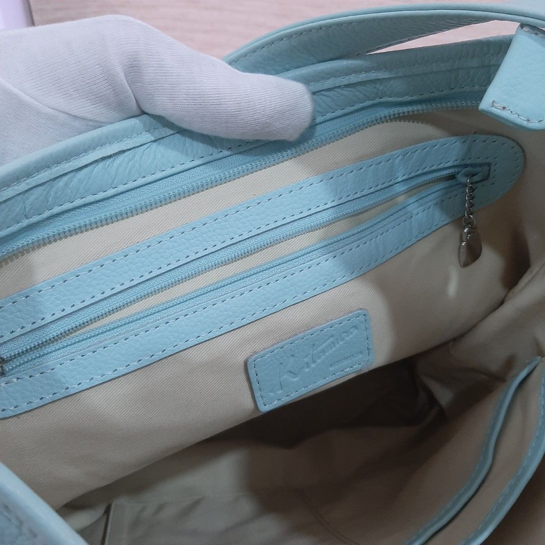 KITAMURA MOTOMACHI Tiffany Blue GENUINE LEATHER XBODY SHOULDER BAG ...