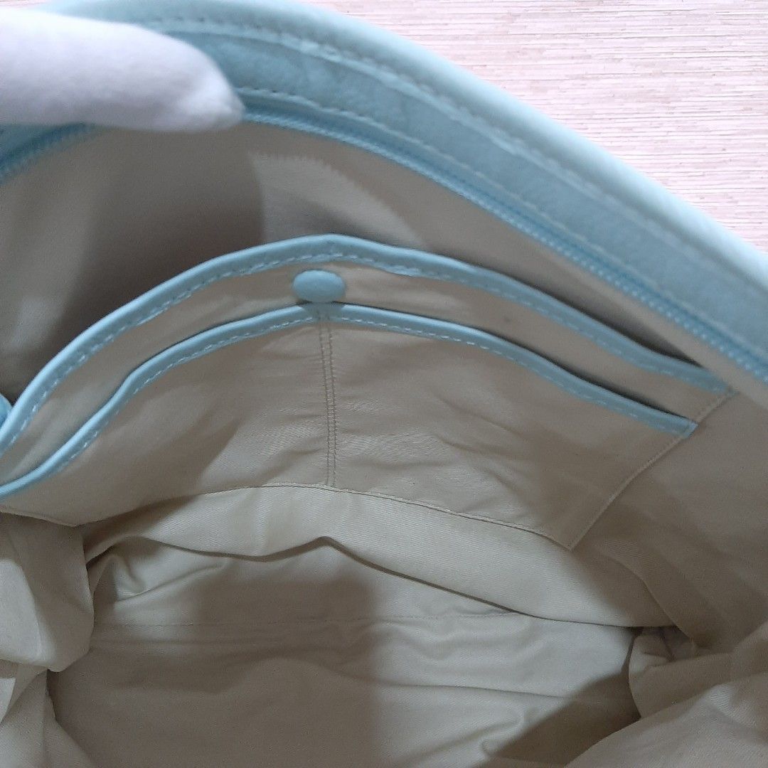 KITAMURA MOTOMACHI Tiffany Blue GENUINE LEATHER XBODY SHOULDER BAG ...