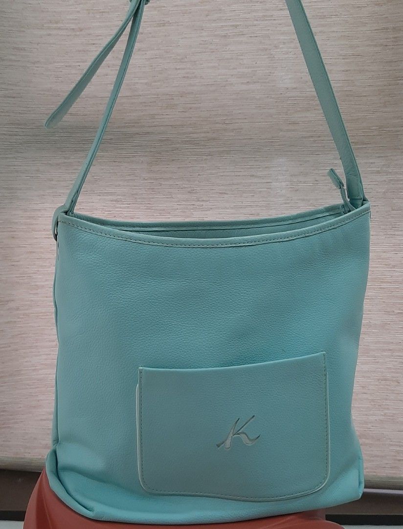 KITAMURA MOTOMACHI Tiffany Blue GENUINE LEATHER XBODY SHOULDER BAG ...