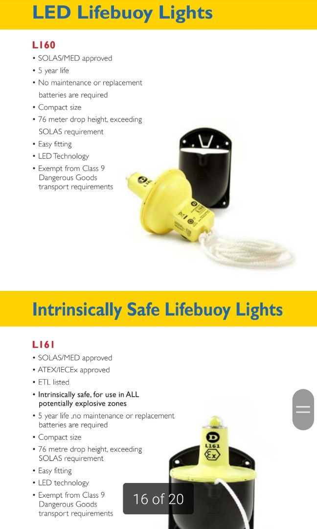 Lifebuoy buoy bouy life lifebouy LIGHT LIGHTS Intrinsically Safe ...