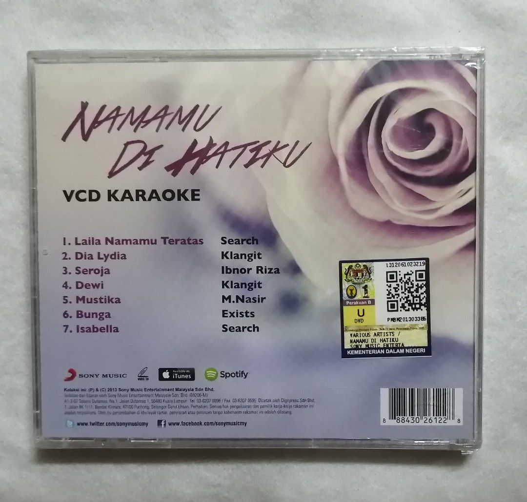 Namamu Di Hatiku VCD Karaoke Search, M.Nasir, Exists, Ibnor Riza, Hobbies & Toys, Music & Media ...