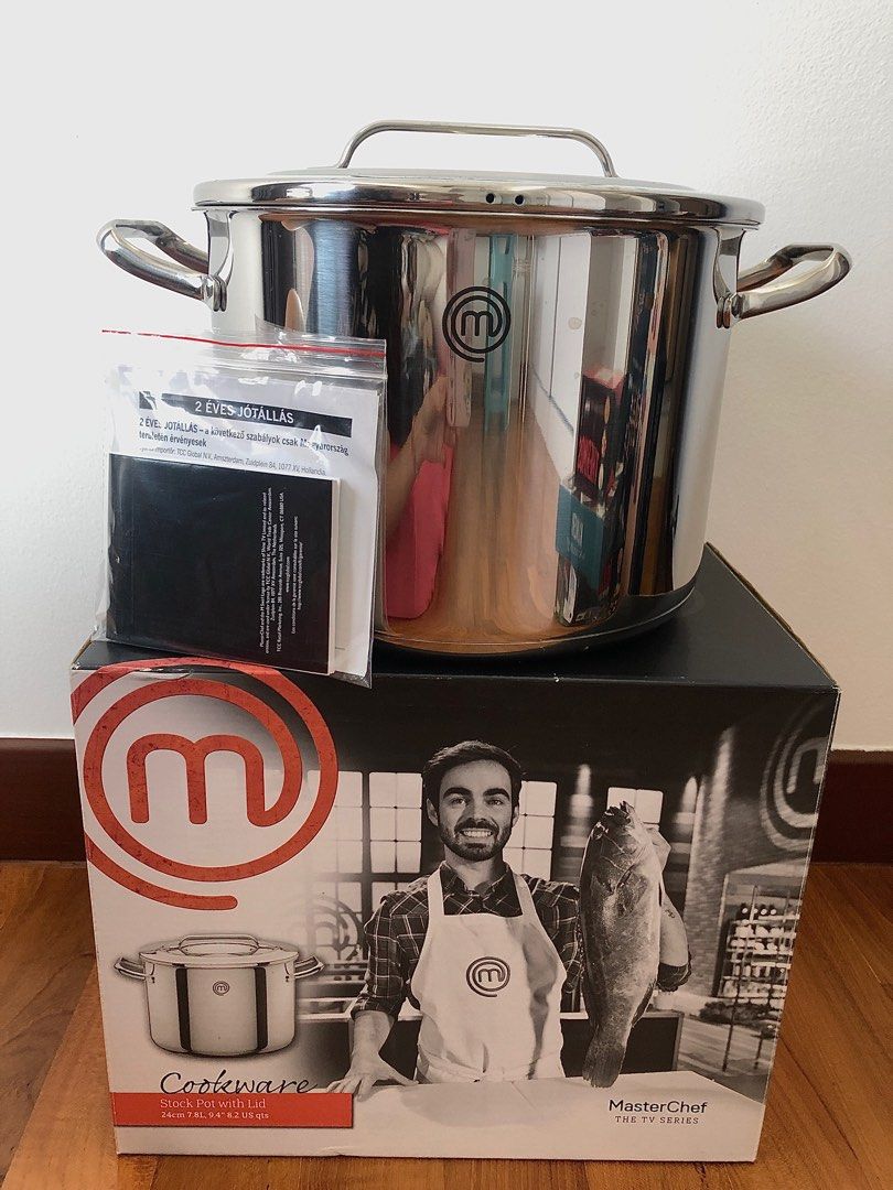 Masterchef Stock Pot with Lid (7.8L), Furniture & Home Living ...