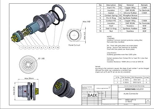 Military Audio Connector U-229/U (Injection Body) &U-183/U 1Set(MIL-C ...