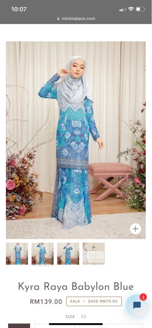 MINIMALACE KYRA BABYLON BLUE, Women's Fashion, Muslimah Fashion, Baju ...