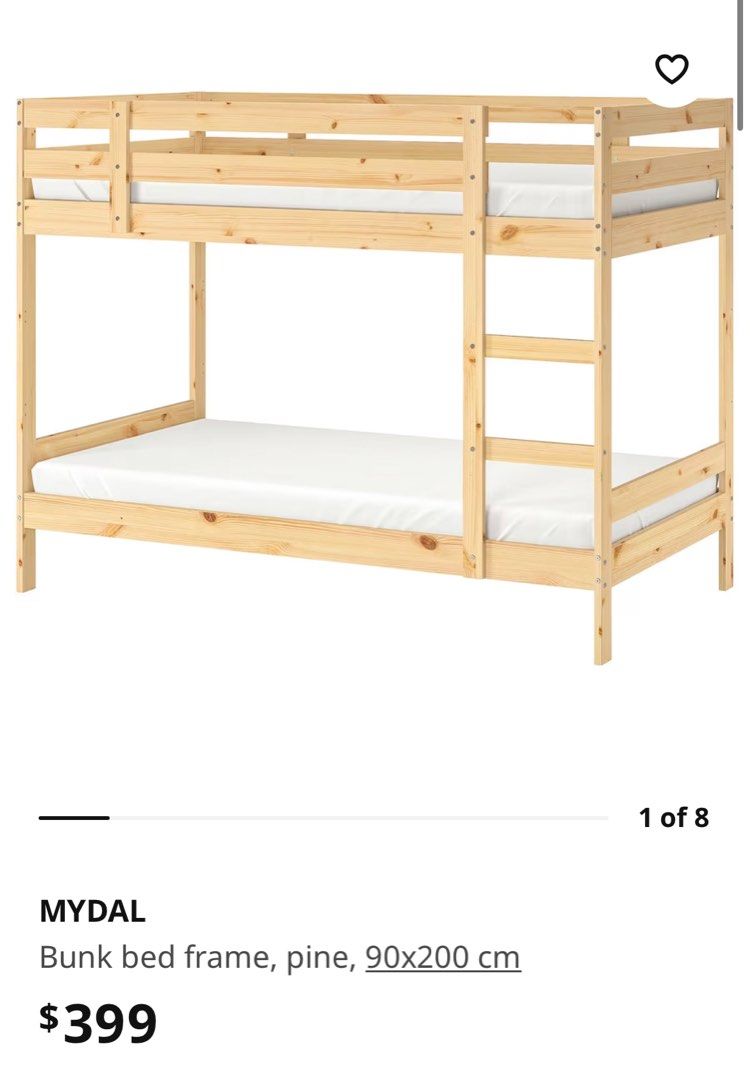 Mint condition Ikea Solid wood Bunk bed, Furniture & Home Living, Furniture, Bed Frames ...