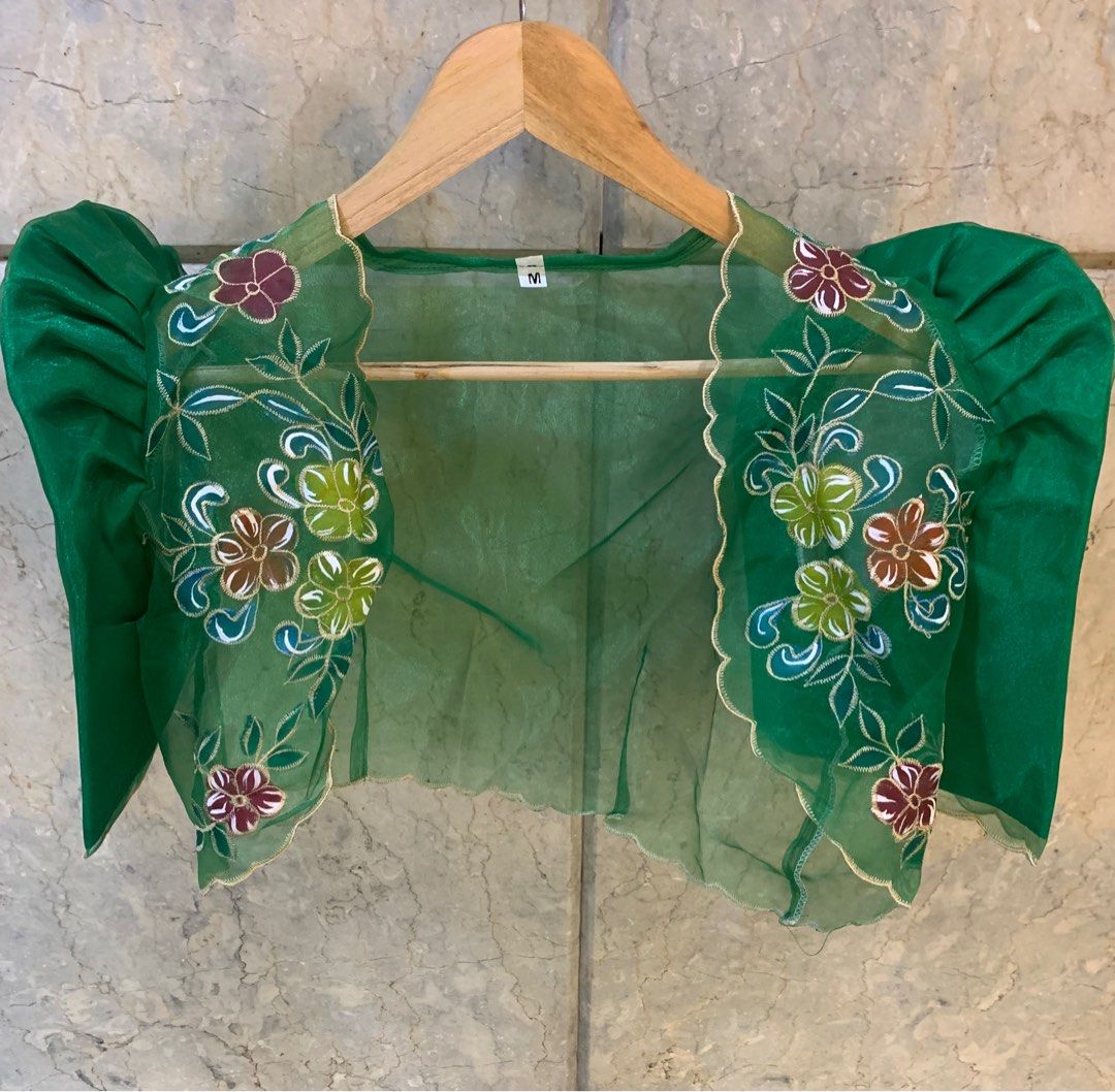 Modern Filipiniana Bolero Emerald Green on Carousell