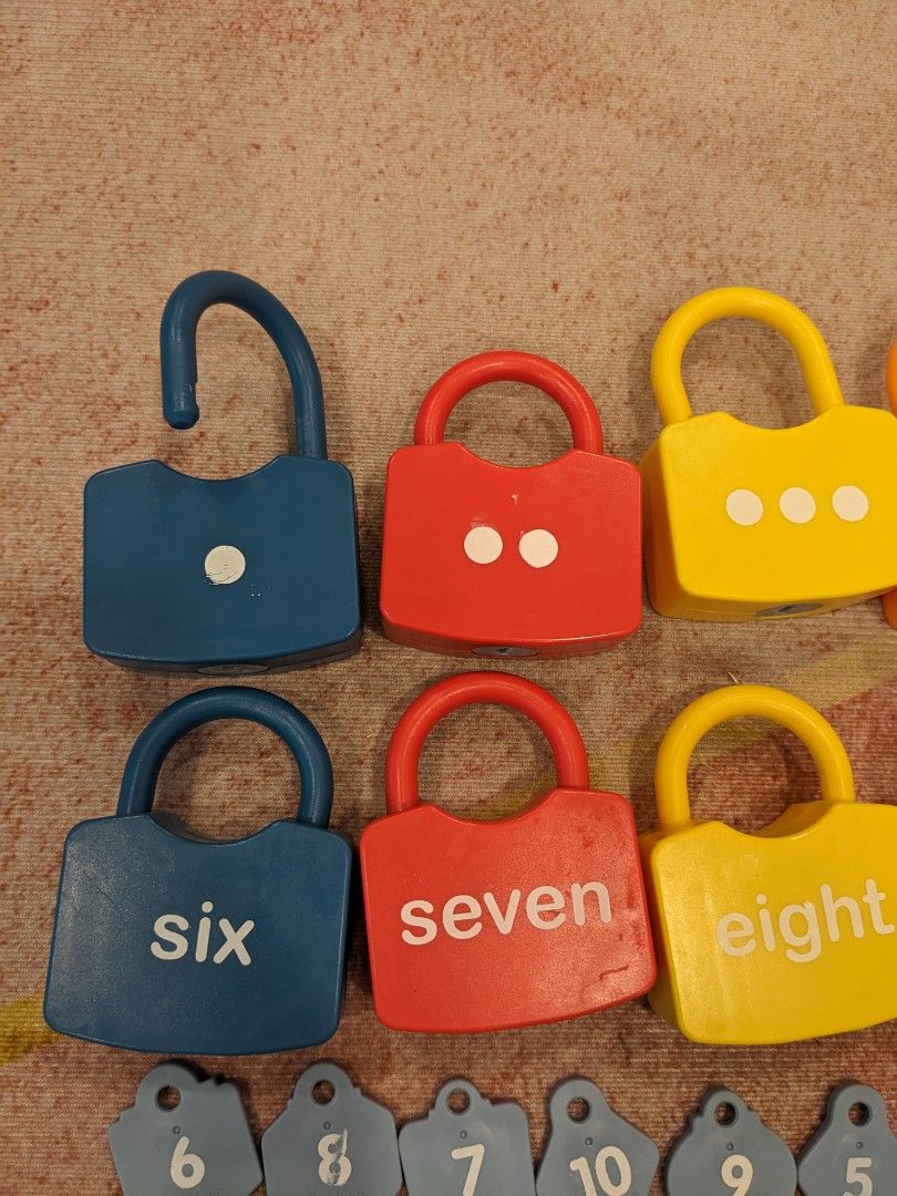 Montessori Number Match Lock & Key Toy, Babies & Kids, Infant Playtime ...