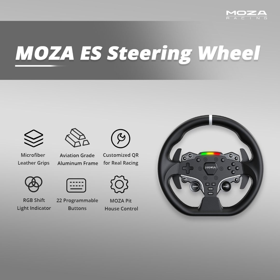 MOZA ES Steering Wheel, Video Gaming, Gaming Accessories, Controllers ...
