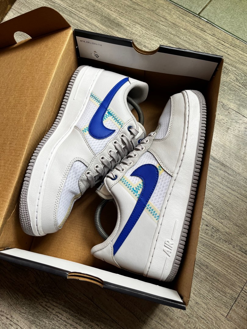 Nike Air Force 1 Transparent Racer Blue, Men's Fashion, Footwear ...