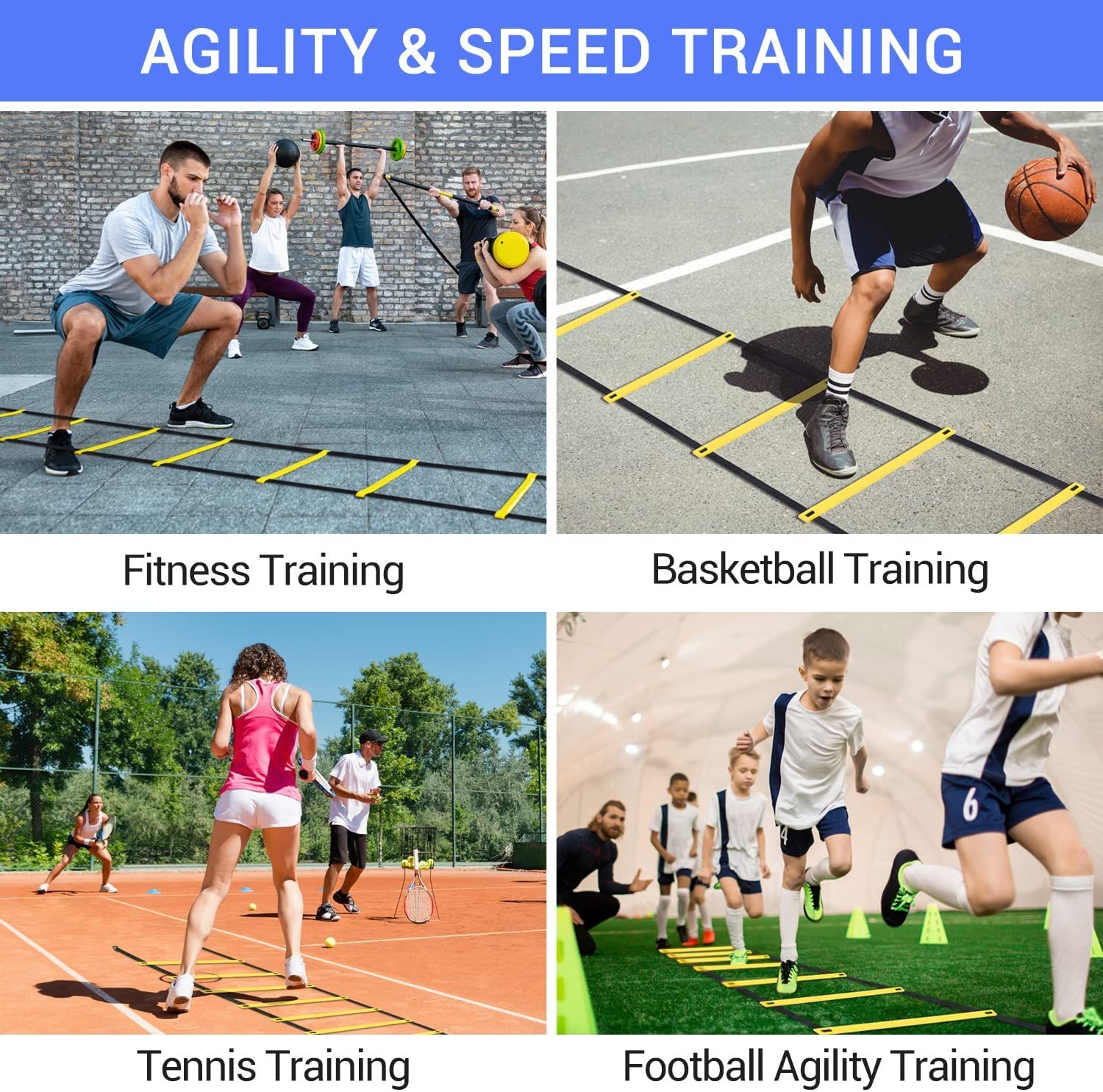 Ohuhu Agility Ladder, Speed Training Exercise Ladders for Soccer Football Boxing Footwork Sports ...
