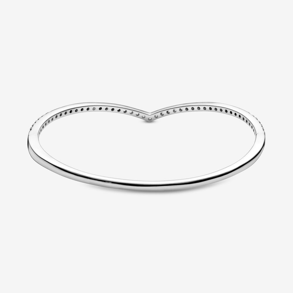 Pandora Sparkling Wishbone Bangle, Women's Fashion, Jewelry ...