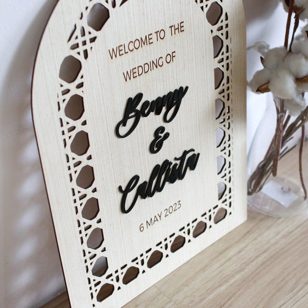 Personalised Customised Boho Signage Rattan, Hobbies & Toys, Stationery ...