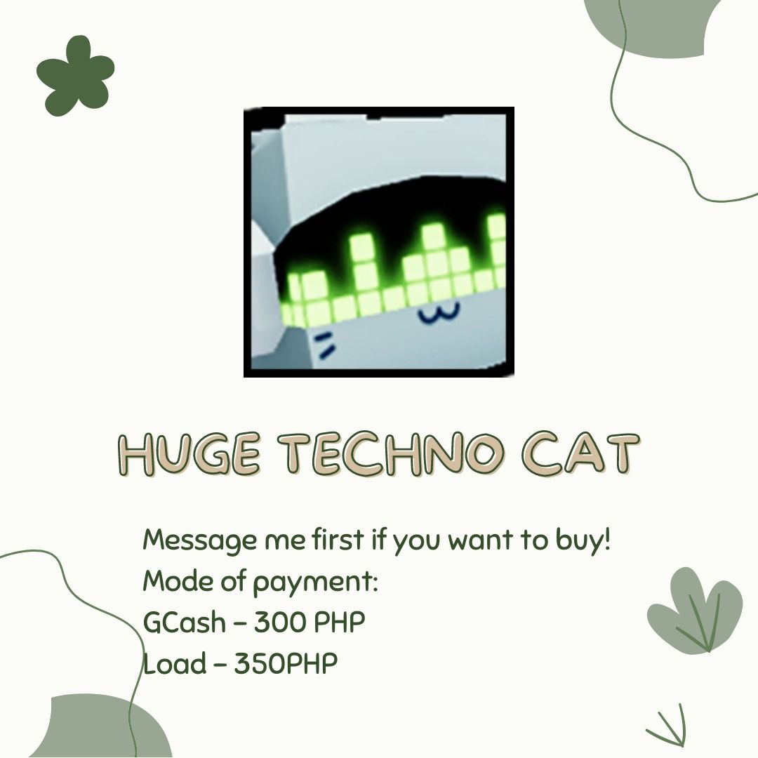 PET SIMULATOR X HUGE TECHNO CAT, Video Gaming, Video Games, Others on ...