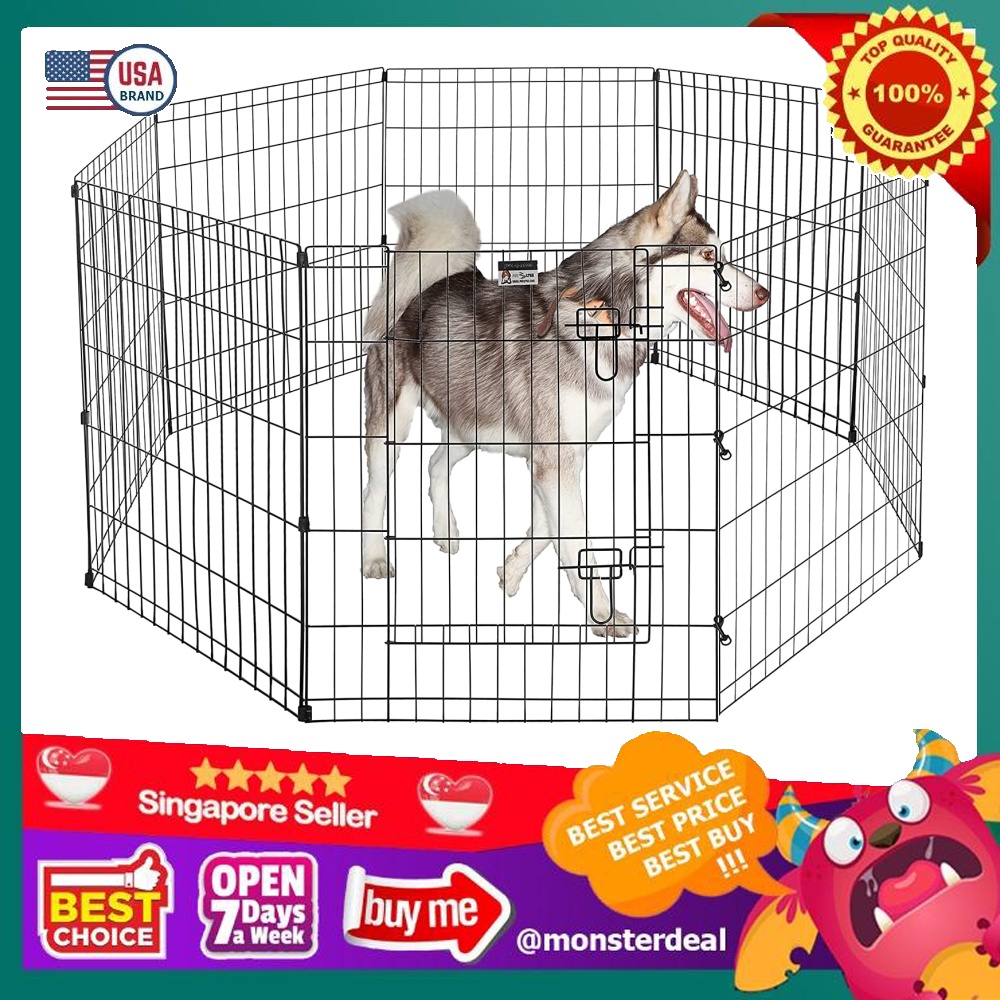 Pet Trex 24" Exercise Playpen for Dogs Eight 24" x 30" High Panels with ...