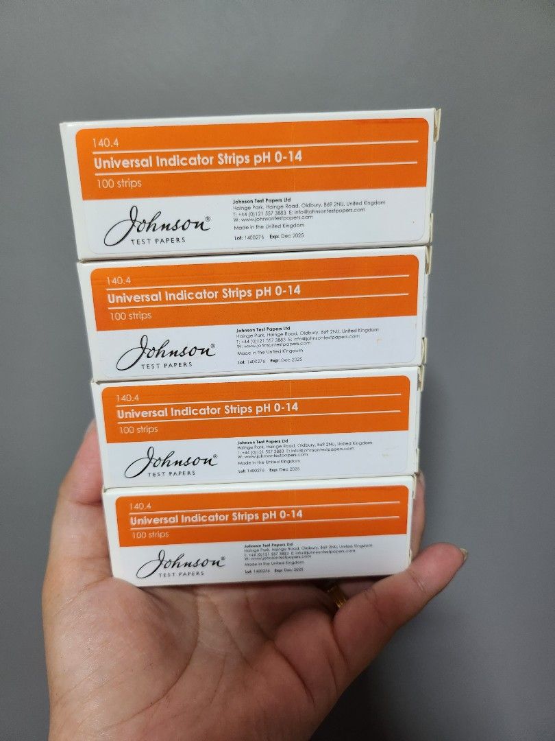pH 0-14 Johnson Universal Indicator Strips, Health & Nutrition, Medical ...