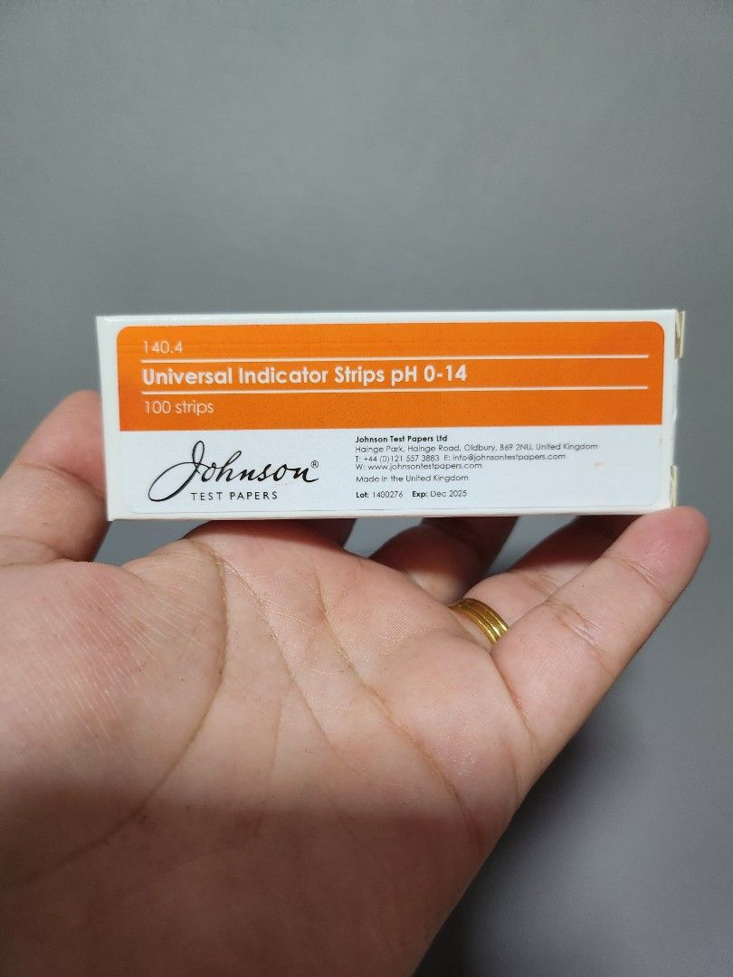 pH 0-14 Johnson Universal Indicator Strips, Health & Nutrition, Medical ...