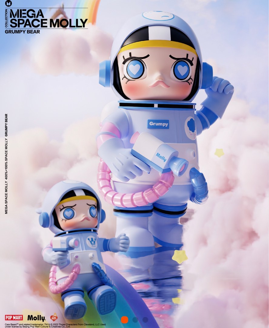 POP MART MEGA SPACE MOLLY 400% + 100% Grumpy Bear by PopMart, Hobbies ...