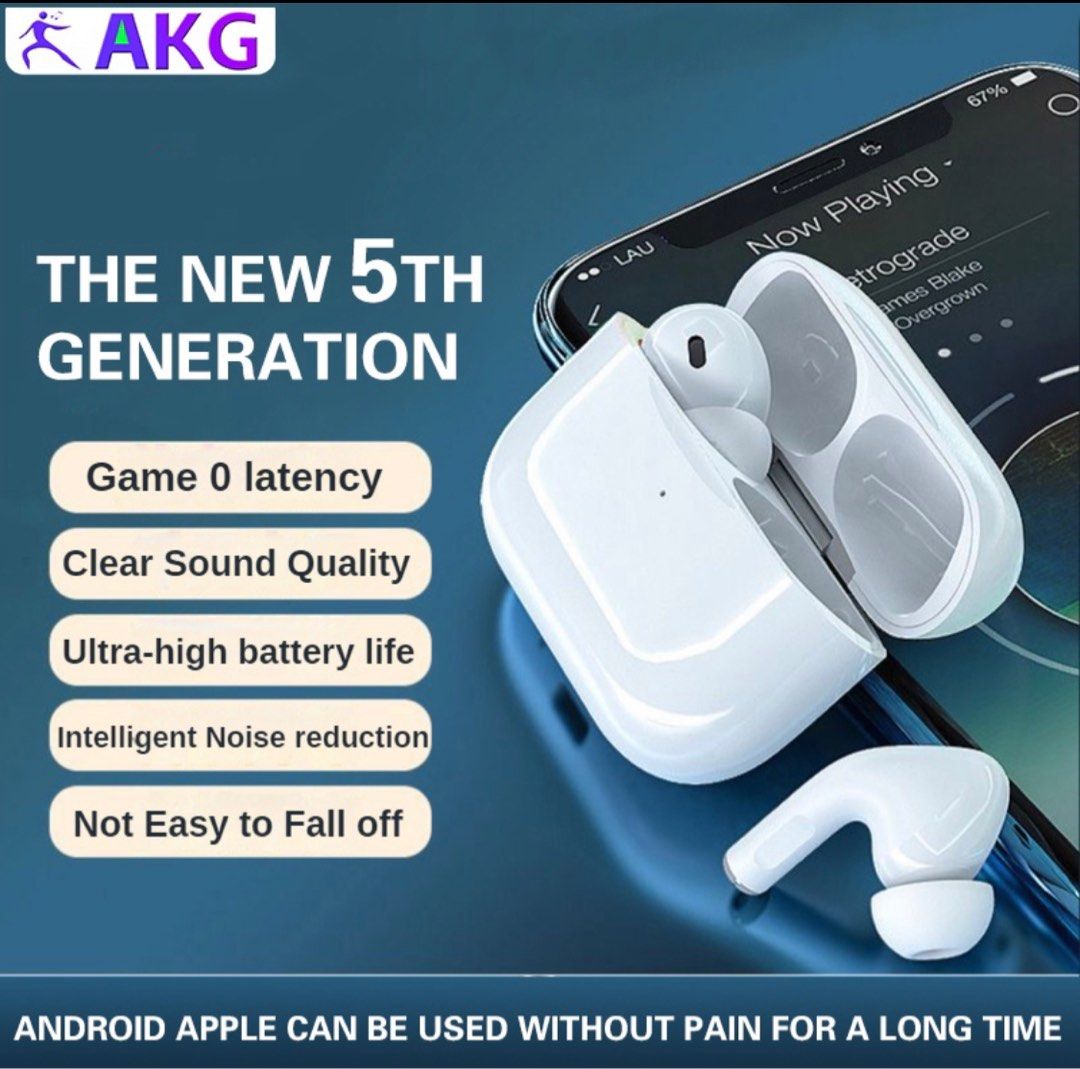 Pro5 TWS Bluetooth Noise Reduction Ear Pods, Audio, Earphones on Carousell