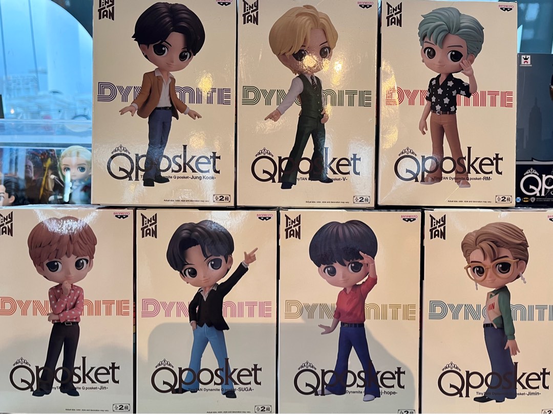 Qposket TinyTan Dynamite BTS vinyl figurine- sell as a full set (Suga, j-hope, Jin, Jimin, Jung ...