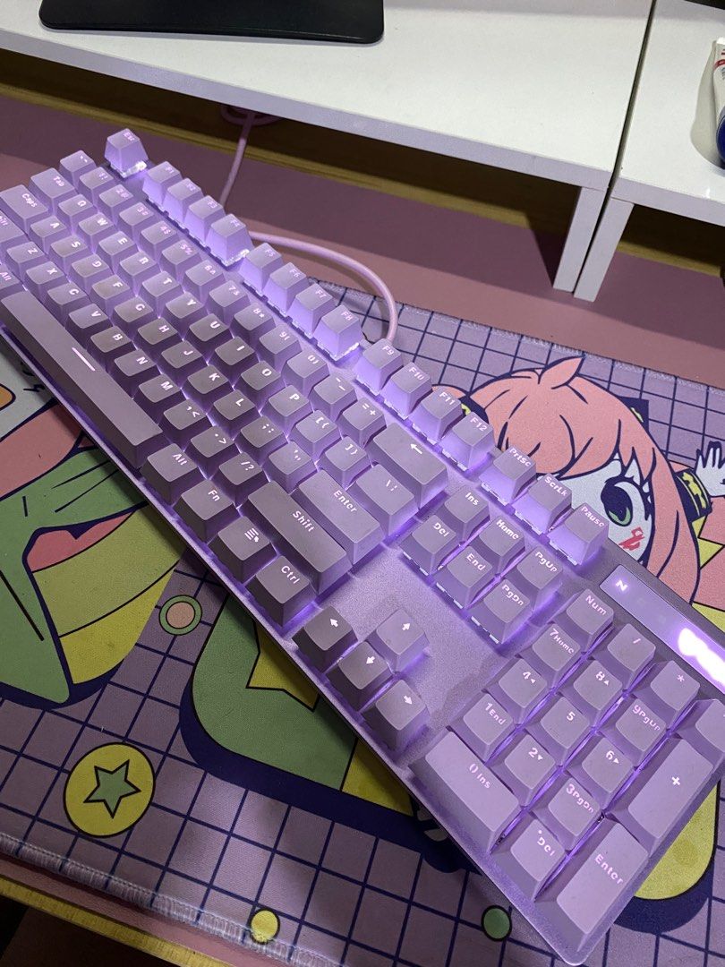 Rapoo V500 Pro Purple/Lilac Clicky 104-key backlit Mechanical Keyboard ...