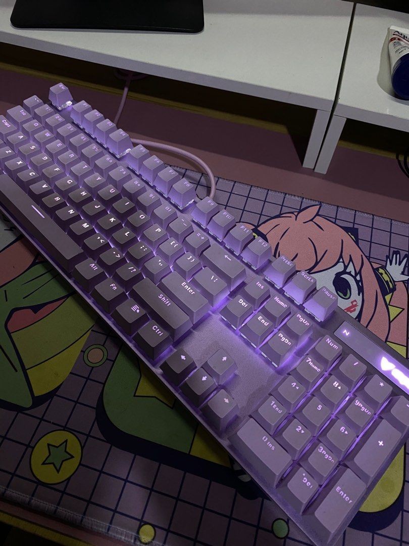 Rapoo V500 Pro Purple/Lilac Clicky 104-key backlit Mechanical Keyboard ...