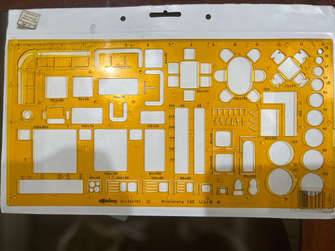 ROTRING FURNITURE TEMPLATE SET (SCALE 1:50 AND 1:500), Hobbies & Toys ...