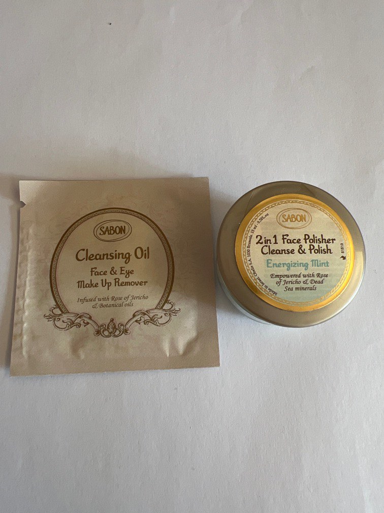 Sabon face polisher and cleansing oil sample, 美容＆個人護理, 健康及美容 - 皮膚護理, 面部 ...